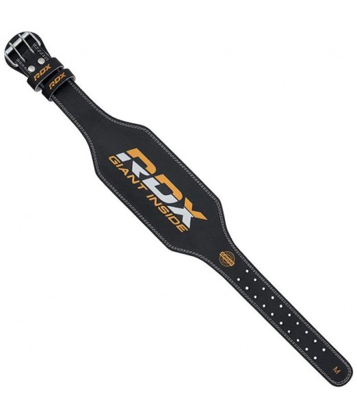 RDX Leather 6" Weightlifting Belt in Black